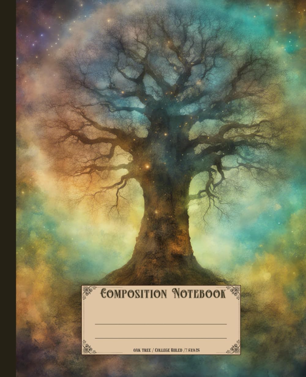 Composition Notebook. Oak tree: Vintage mystical fairy woodland nature ...