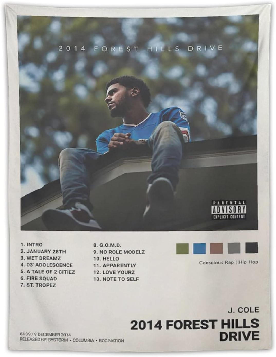 Amazon.com: 2014 FOREST HILLS DRIVE Album Cover Tapestry Polyester Wall ...