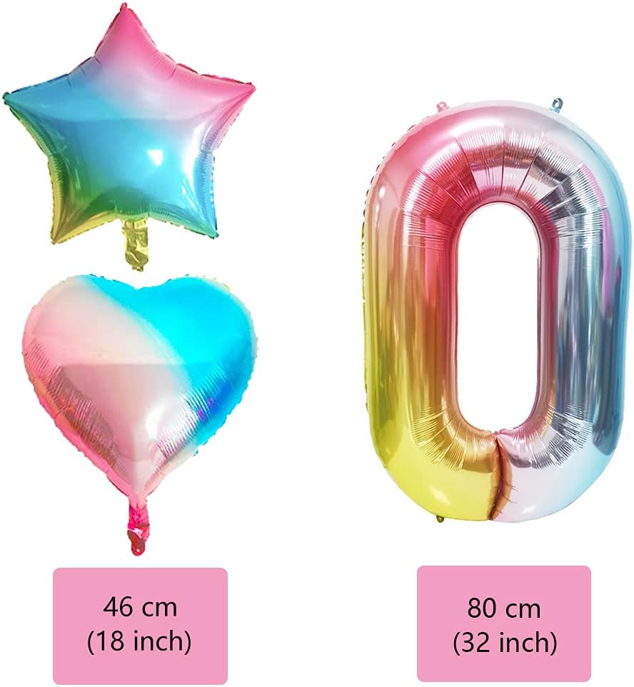 Daimay Mermaid Tail Number Heart Pentagram Helium Ocean Foil Balloons ...