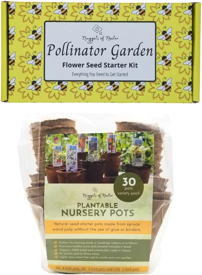 Amazon.com : Pollinator Garden Flower Seed Starter Kit and Plantable ...
