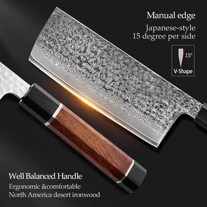 Cleaver Knife,Meat Cleaver, 6.8 Inches Cleaver Knife Janpanse 67 Layers ...