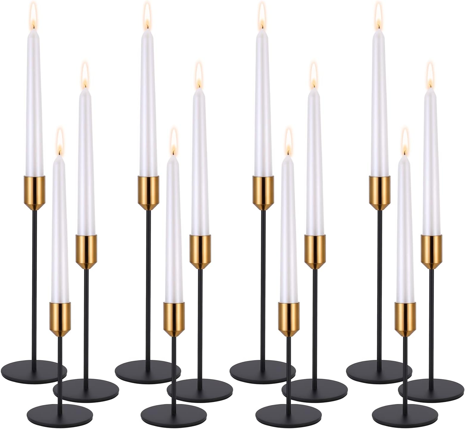 Amazon.com: Candle Stick Candle Holder Set of 3 Black Candlestick ...