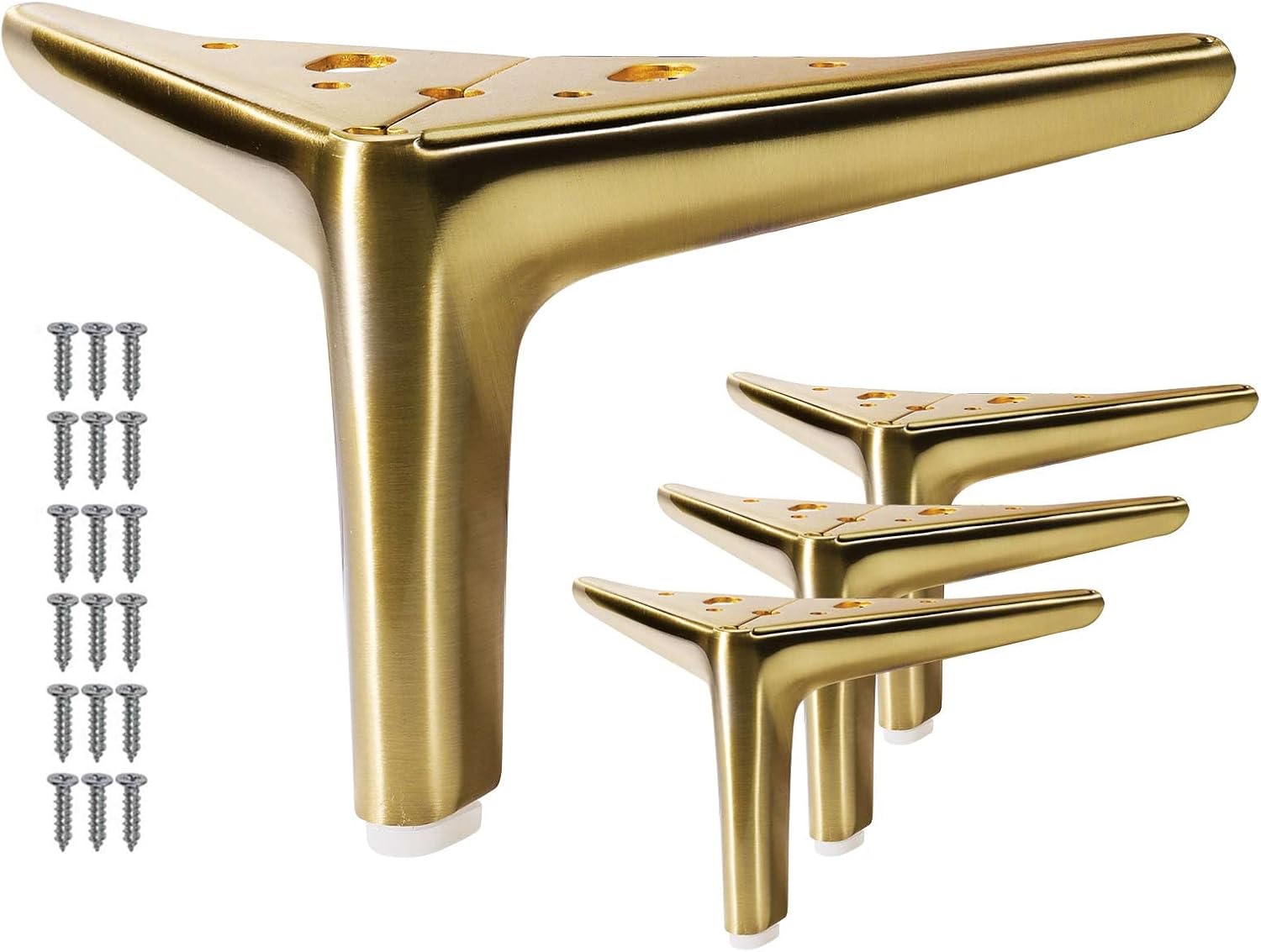 Amazon.com: VEHCIL 5-inch Brushed Gold Furniture Legs, Legs for ...