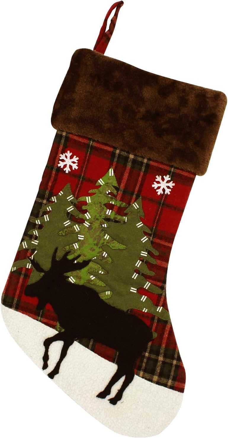 Amazon.com: 20 inch Reindeer Christmas Stockings, Buffalo Moose Xmas ...