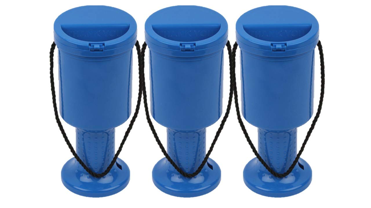 Pack of 3 Rounded Hand Held Plastic Collection Box. Charity Box. Money ...