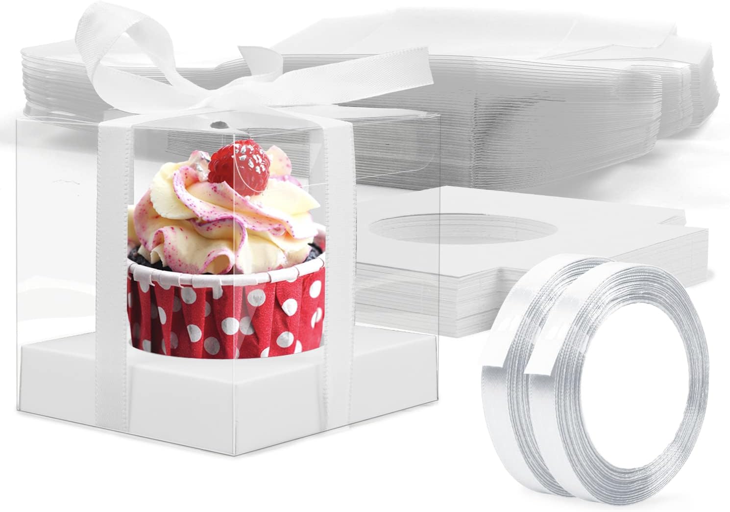 Amazon.com: Individual Cupcake Boxes Plastic Cupcake Containers,60 Pack ...
