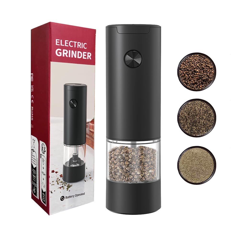 Electric Salt and Pepper Grinder Mill, Stainless Steel Automatic Salt ...