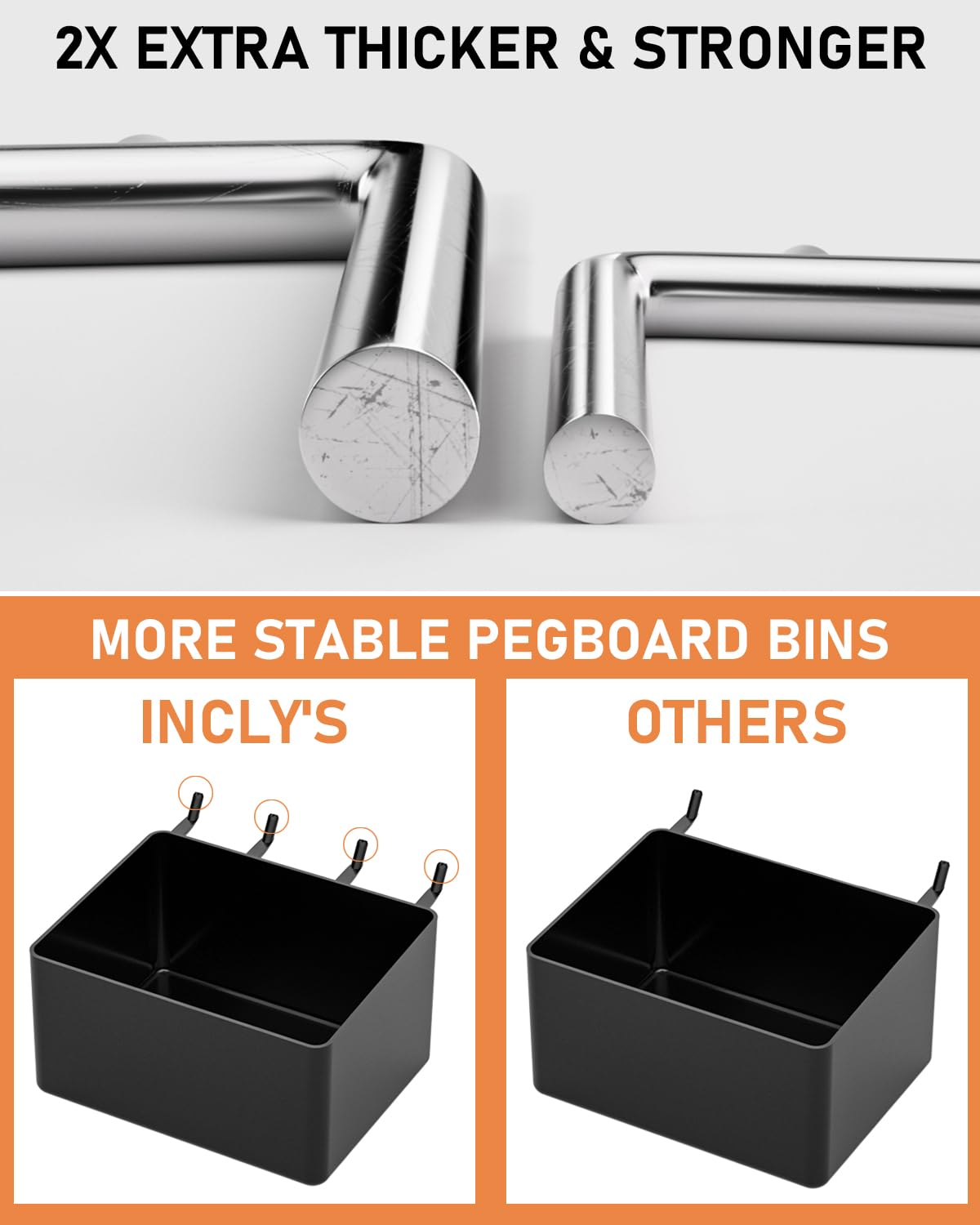 Snapklik.com : INCLY 170PCS 1/4 Inch Pegboard Hooks Kit, Extra Thick ...