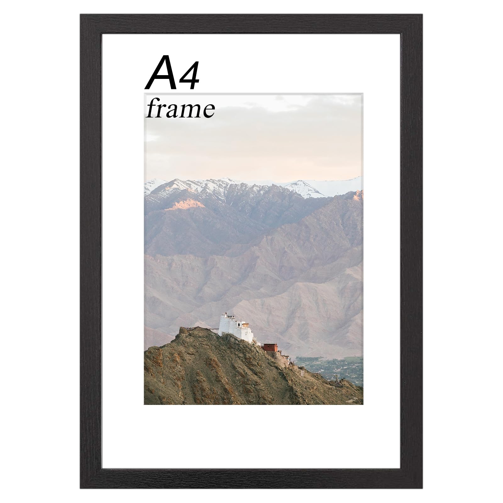 RUN HELIX A4 Frame, Wooden A4 Picture Frame, A4 Black Frame for Wall ...
