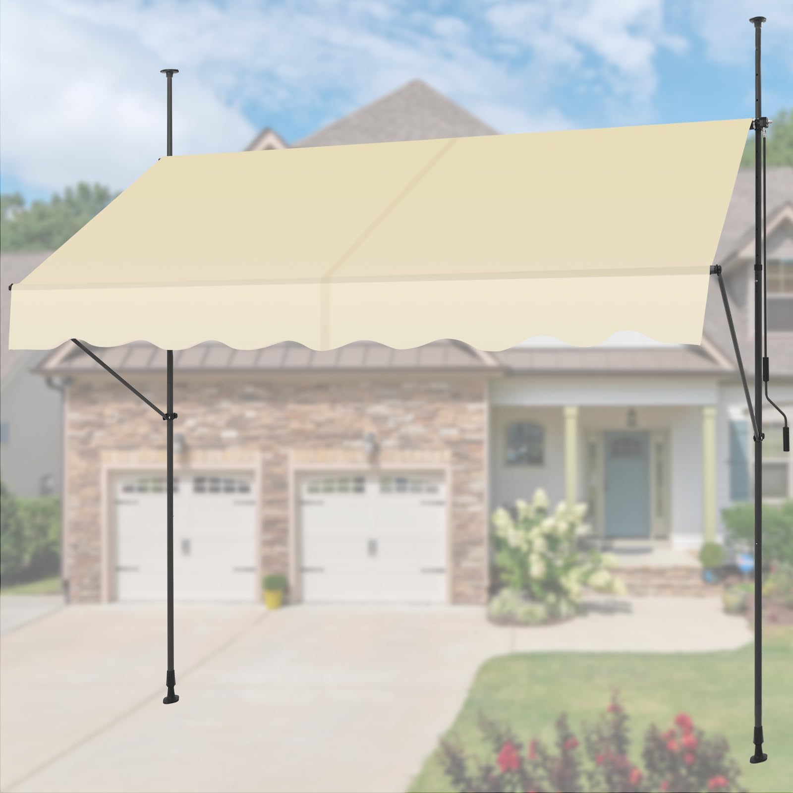 Amazon.com : KELIXU Manual Retractable Awning, 118-Inch Adjustable ...