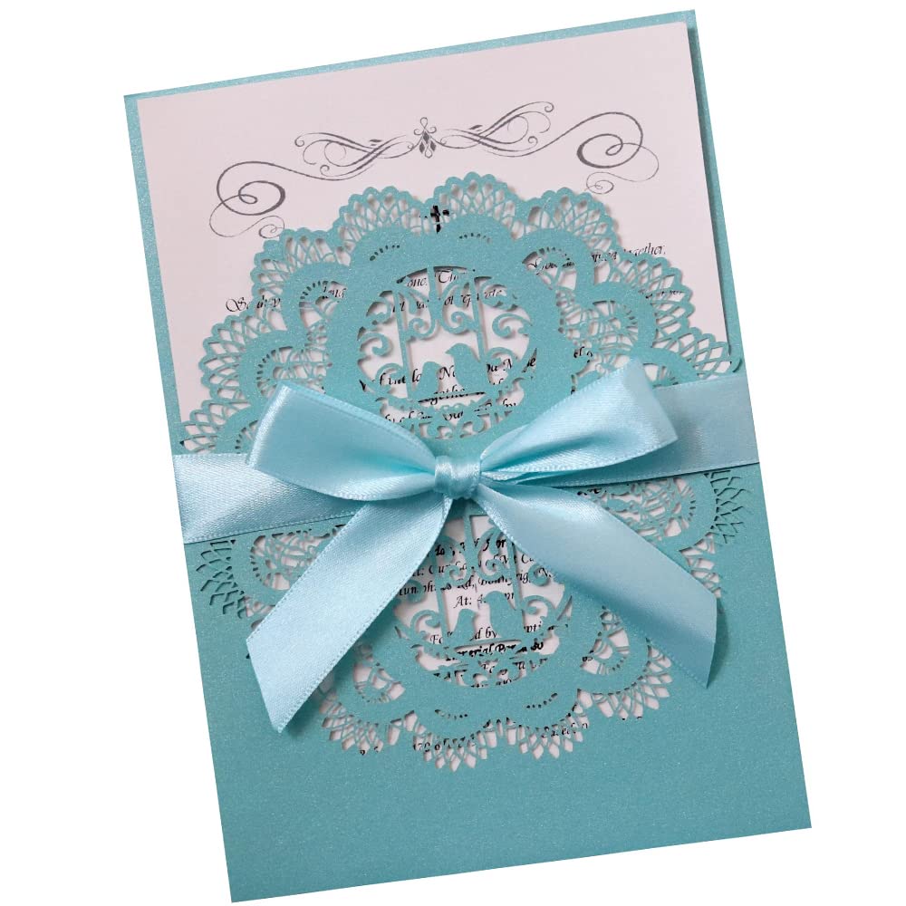 Invitaciones De Boda En Azul Tiffany Y Blanco Moda Azul Turquesa Verde