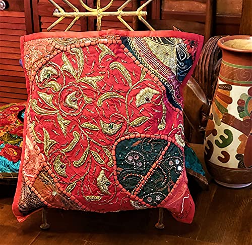 Amazon.com: Moti Gala Embroidered & Jeweled Pillow Cover : Home & Kitchen