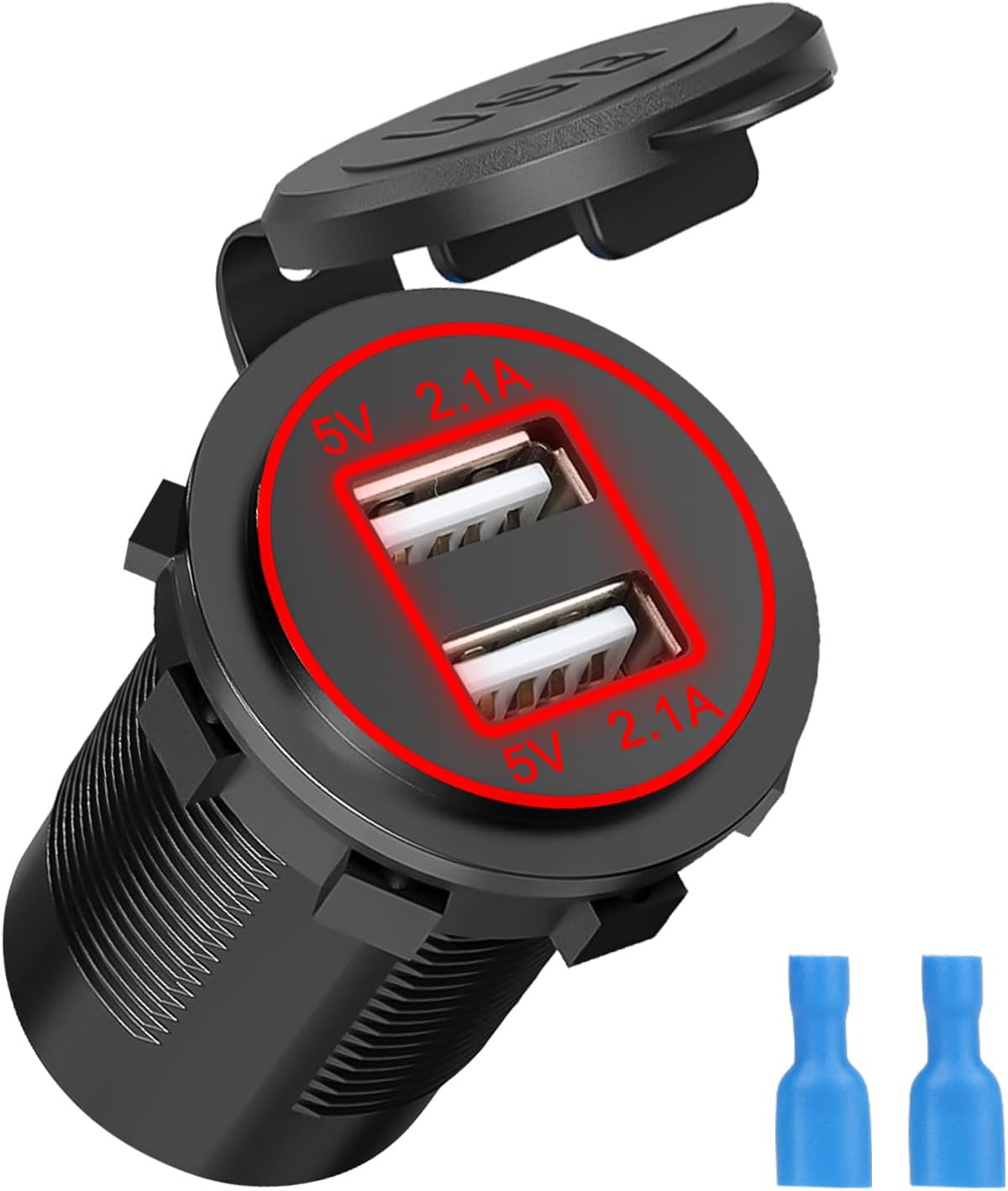 Amazon.com: Linkstyle 12V USB Outlet, Dual 5V 2.1A Dual USB Charger ...