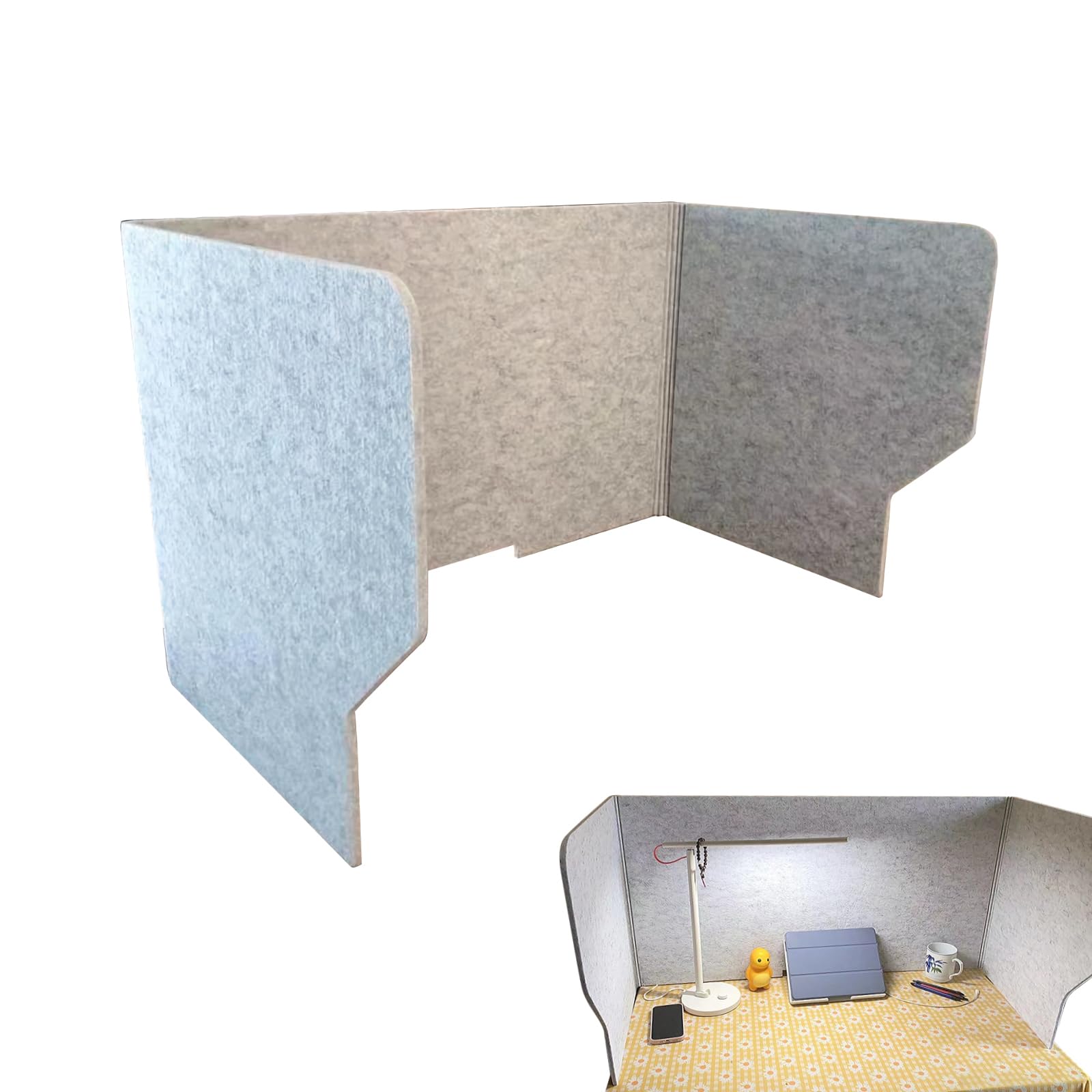 100cm Gray Felt Desk Privacy Divider Panel - 100cm Foldable Classroom ...