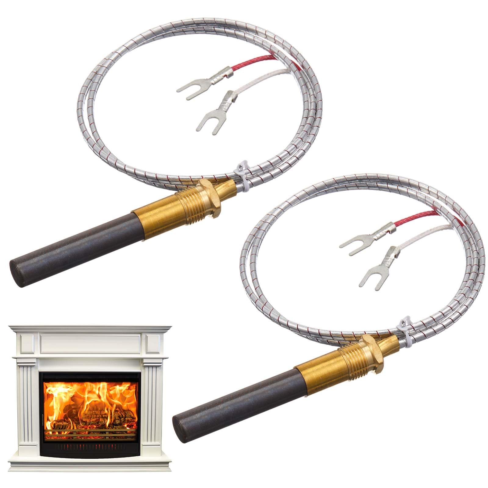 Amazon.com: Yaocom 2 Sets 750℃ Thermocouple for Gas Fireplace 24 ...