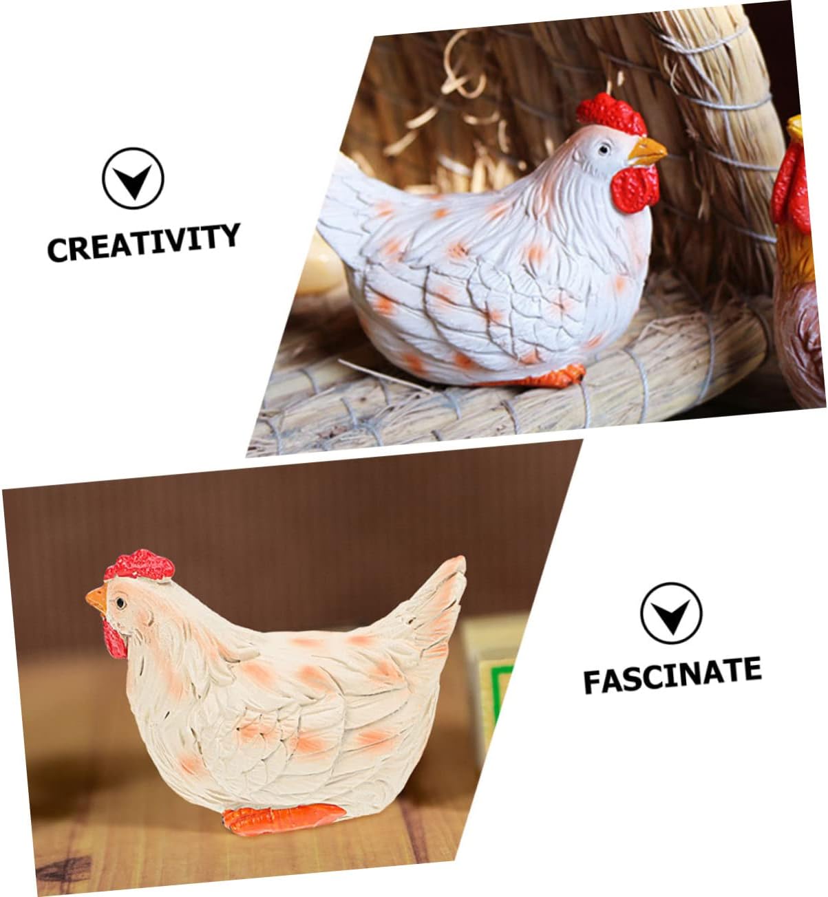 Estatuas de pollo mini estatuas de pollo figuras de jardín de animales ...