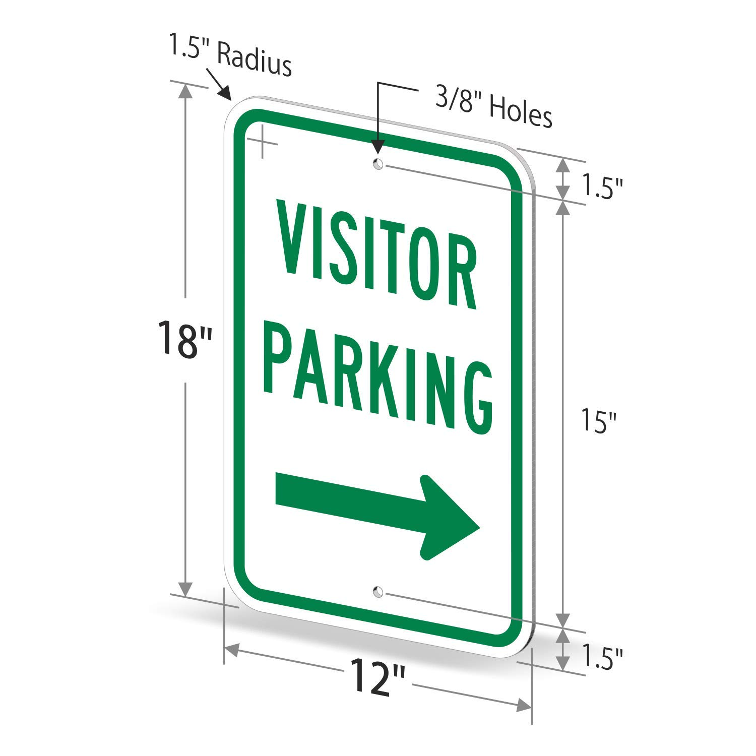 Parking Sign SmartSign Fluorescent Diamond Grade Reflective Aluminum ...