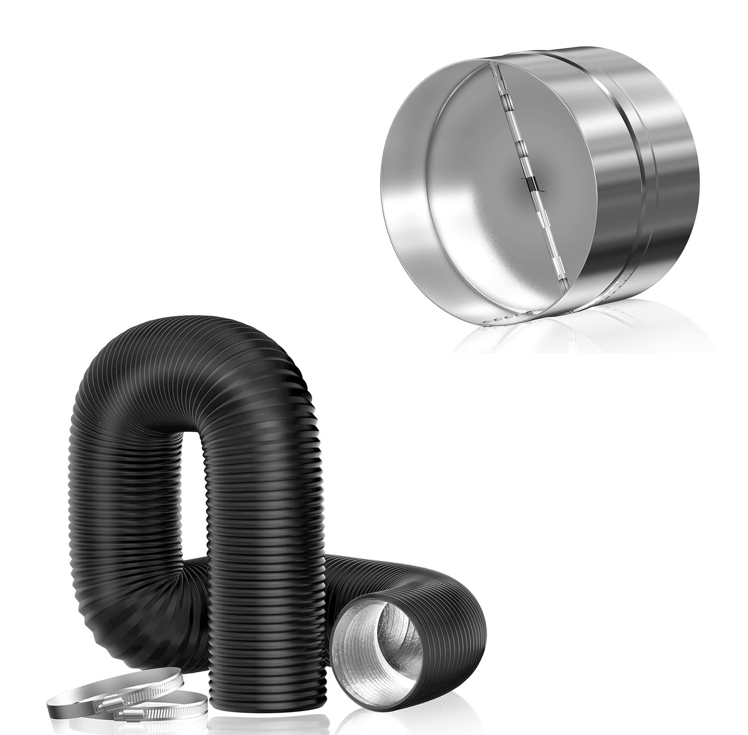 Hon&Guan 4" x 8FT Aluminum Foil Insulated Flexible Duct,4 Inch ...