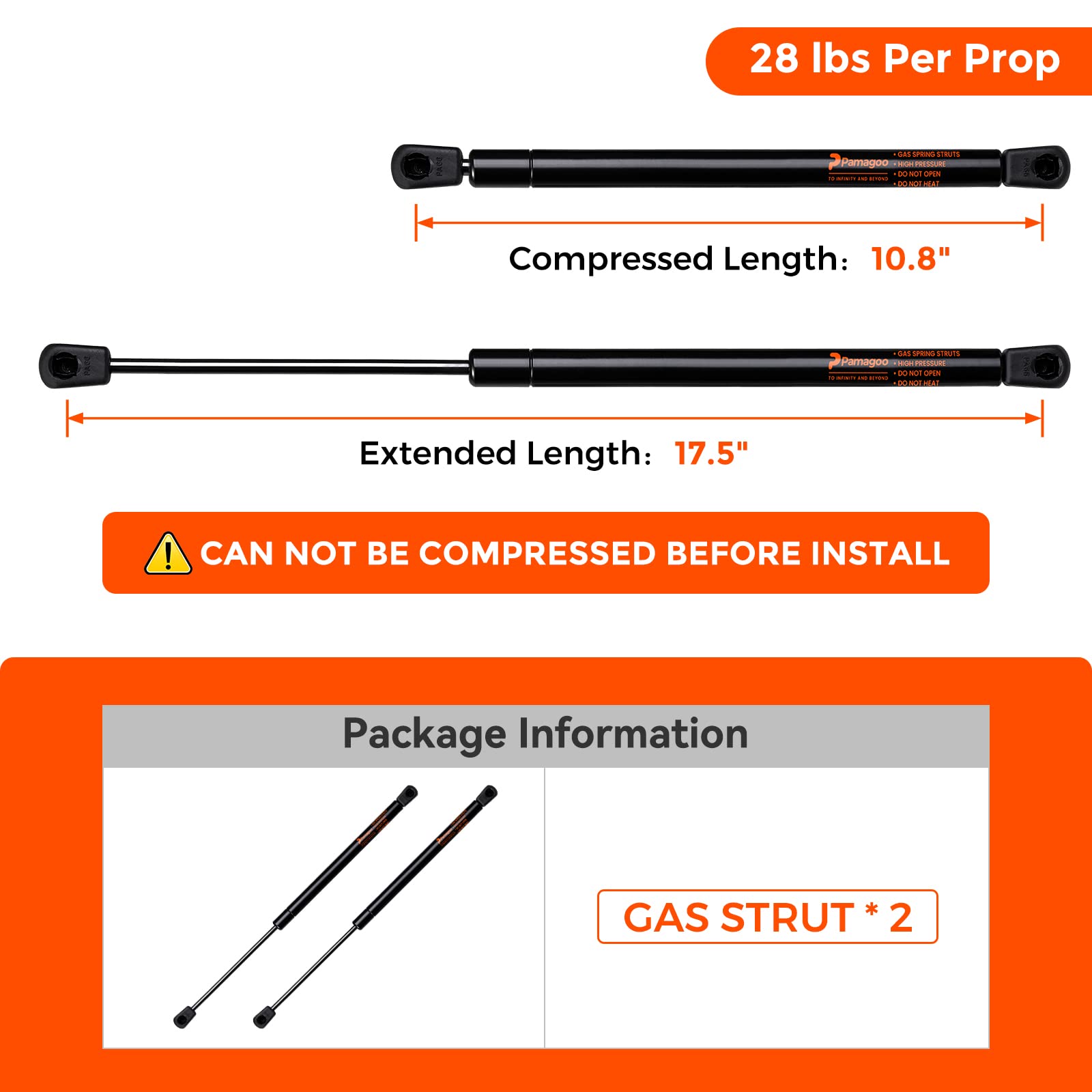 Snapklik.com : C16-02622 17 Inch 28 Lbs Gas Strut,GSNI-5200-30 Shocks ...