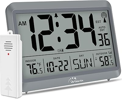Amazon.com: WallarGe Auto Set Digital Wall Clock Battery Operated, Desk ...