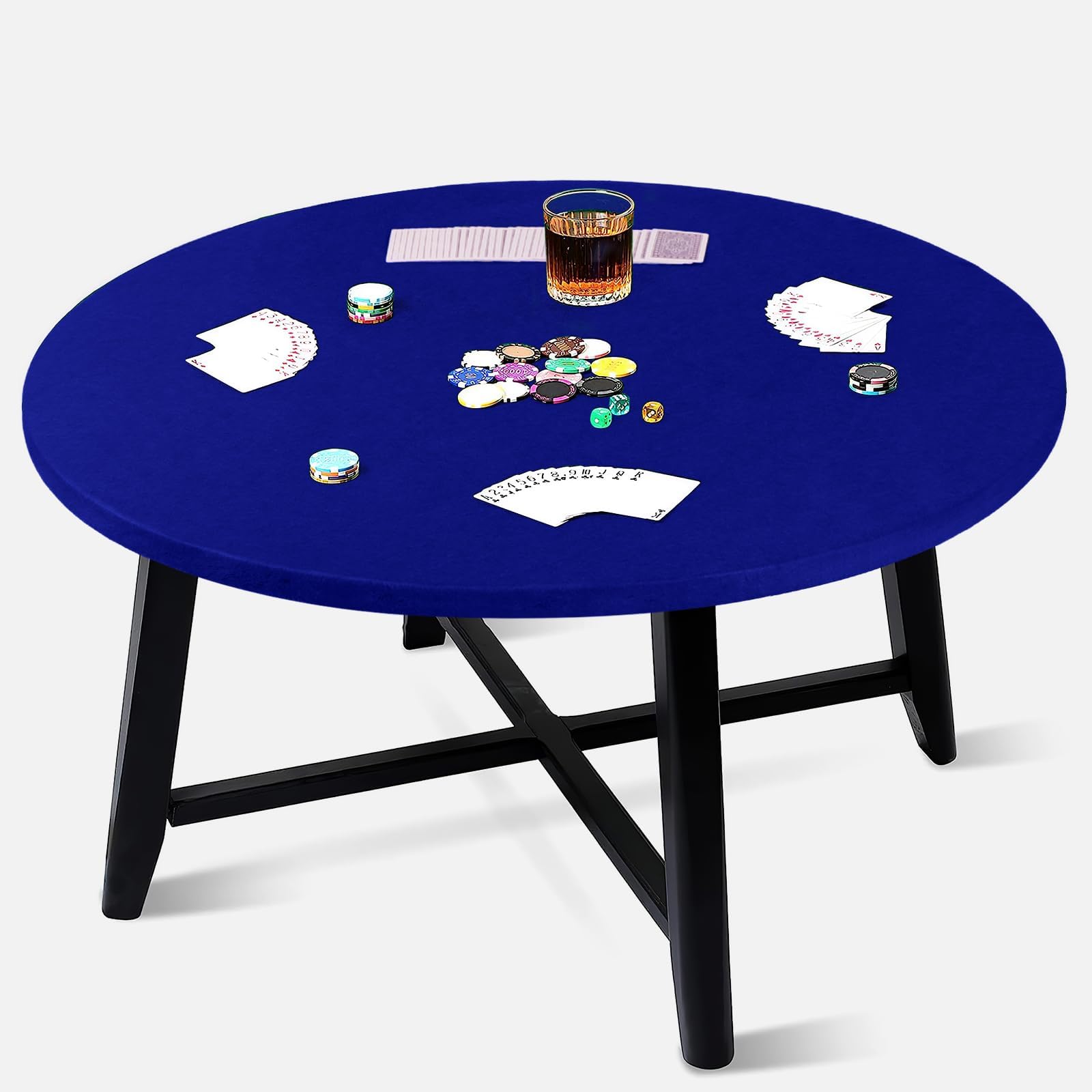 Amazon.com: OurWarm Blue Round Felt Tablecloth 36-48 inches, Elastic ...