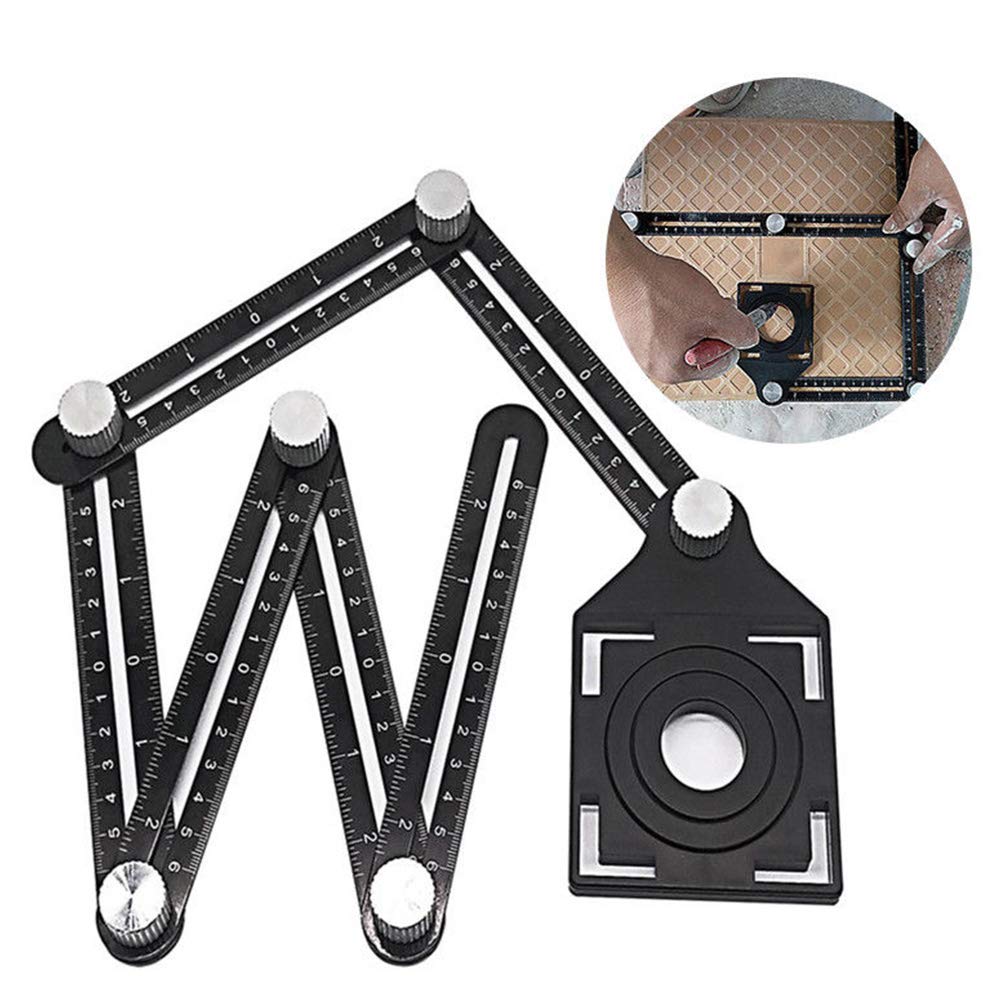 Buy Yzki Multi-Angle Ruler, Aluminum Alloy Metal Angleizer Template ...