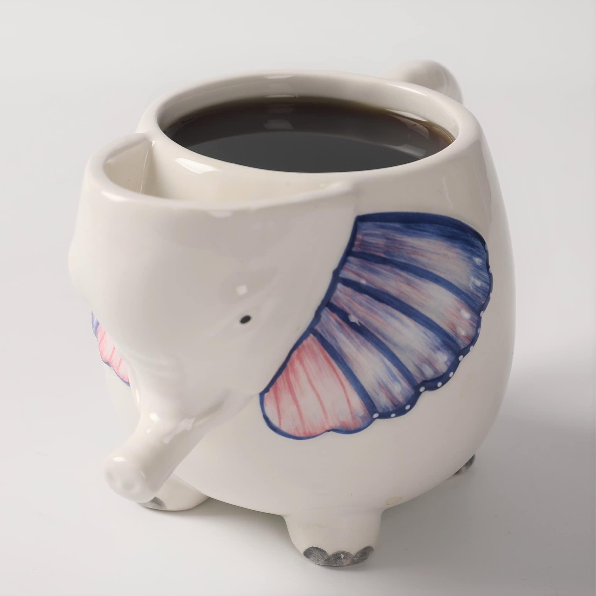Amazon.com: Home-X Elephant Mug with Tea Bag Holder - 16 oz Heat ...