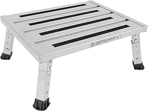 DEPSUNNY Adjustable Height Aluminum Caravan Step, Foldable Motorhome ...