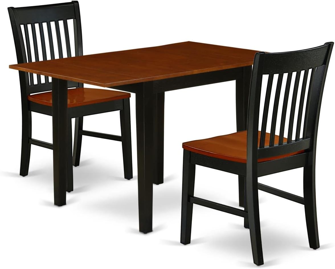 Amazon.com - East West Furniture NDNO3-BCH-W Norden 3 Piece Dinette Set ...