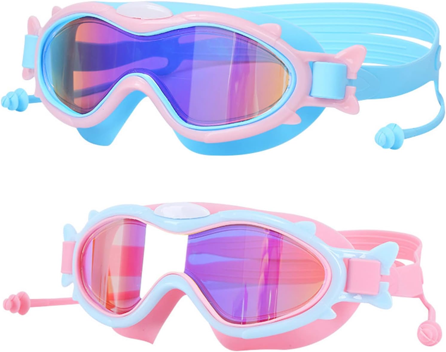 NCONCO 2 Pcs Goggles Natación para Niños y Niñas - Protección UV, Sin ...