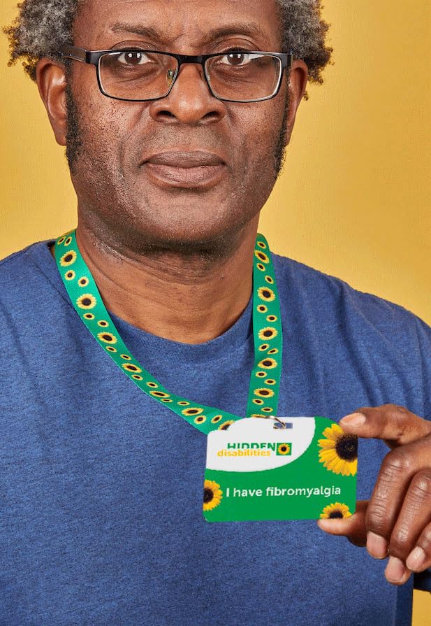 Fibromyalgia Awareness Card with Hidden Disabilities Sunflower Lanyard ...