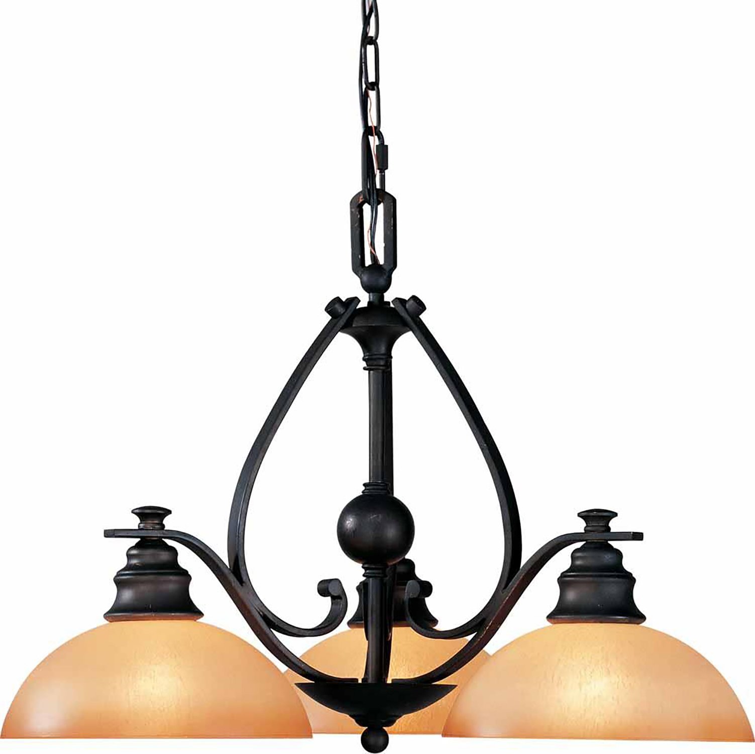 Volume Lighting V4143-65 Rainier 3 Light Foundry Chandelier, Bronze ...