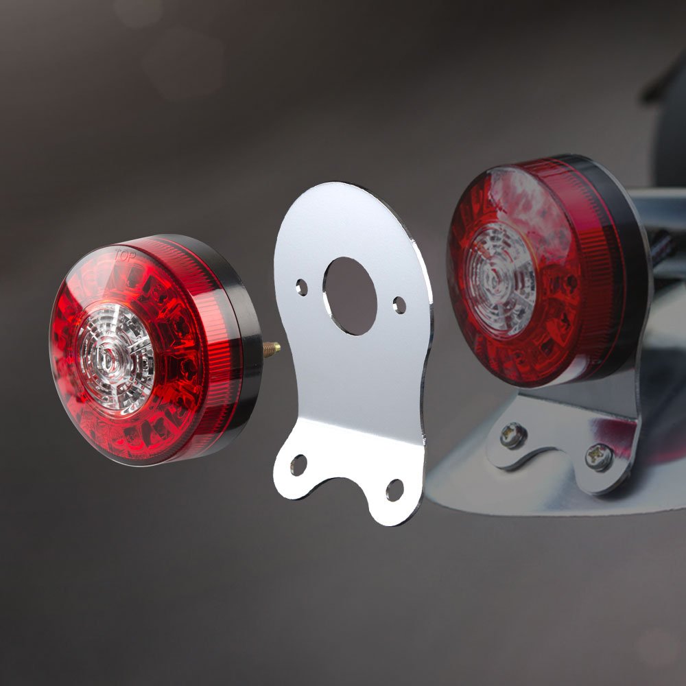 Amazon.com: KiWAV LED Round Tail Light/Brake Light with Silver Mounting ...