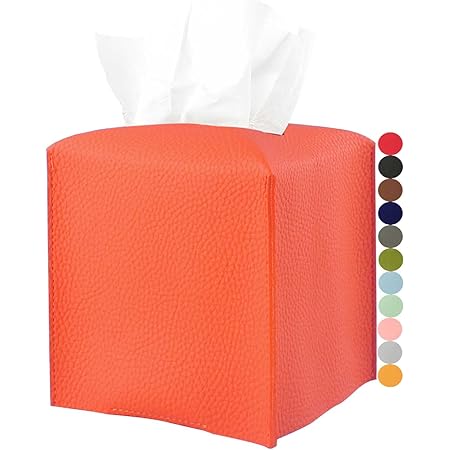 Amazon.com: Orange Tissue Box Cover Square – Tissue Box Holder with ...
