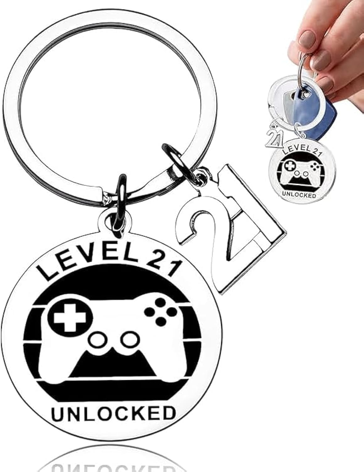 Jormftte 21st Birthday Happy Keyring, Stainless Steel Personalised ...