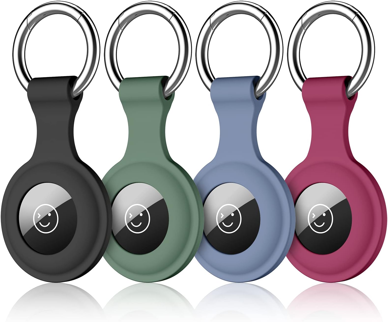 Dirrelo Keyring Compatible with Apple Airtag Holder Case, 4 Pack ...