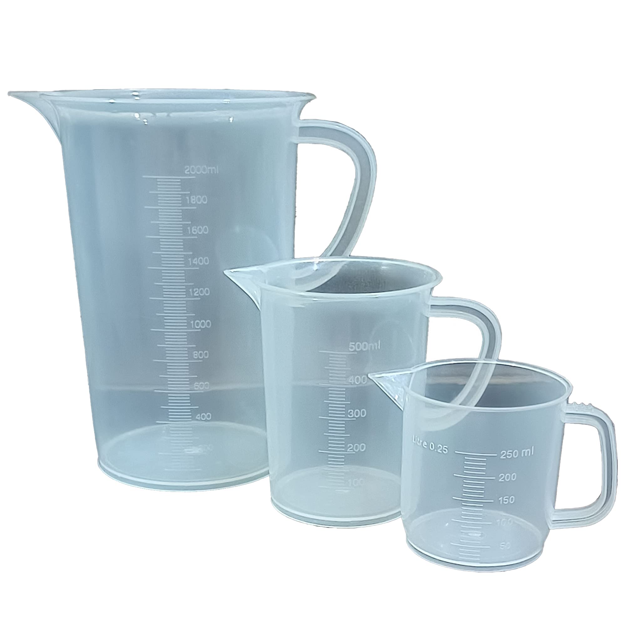 Buy Fastro 250ML, 500ML & 2000ML Transparent Plastic Measuring Jugs ...