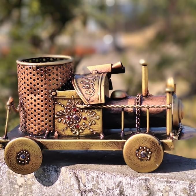 Amazon.com: Engine Pen Stand/pencil holder/Antique Metal Pen Holder ...