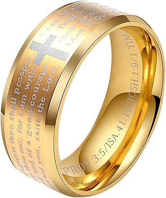 Amazon.com: Rinspyre 8MM Stainless Steel Cross Rings for Men Women ...
