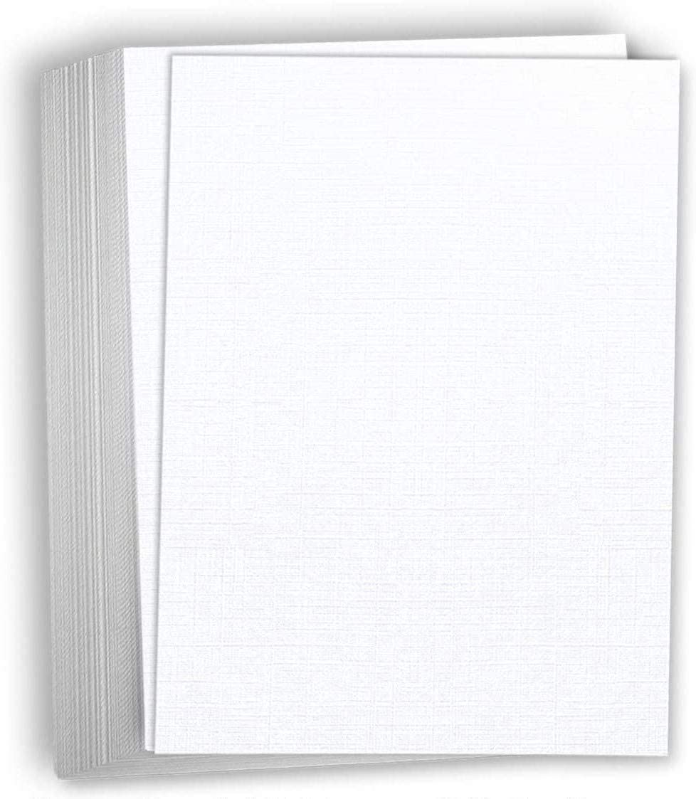 Amazon.com : Hamilco White Linen Textured Cardstock Thick Paper - 11 x ...