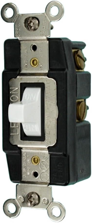 Leviton 1285-W 20-Amp 120/277-Volt Toggle Single-Pole AC Quiet Switch ...