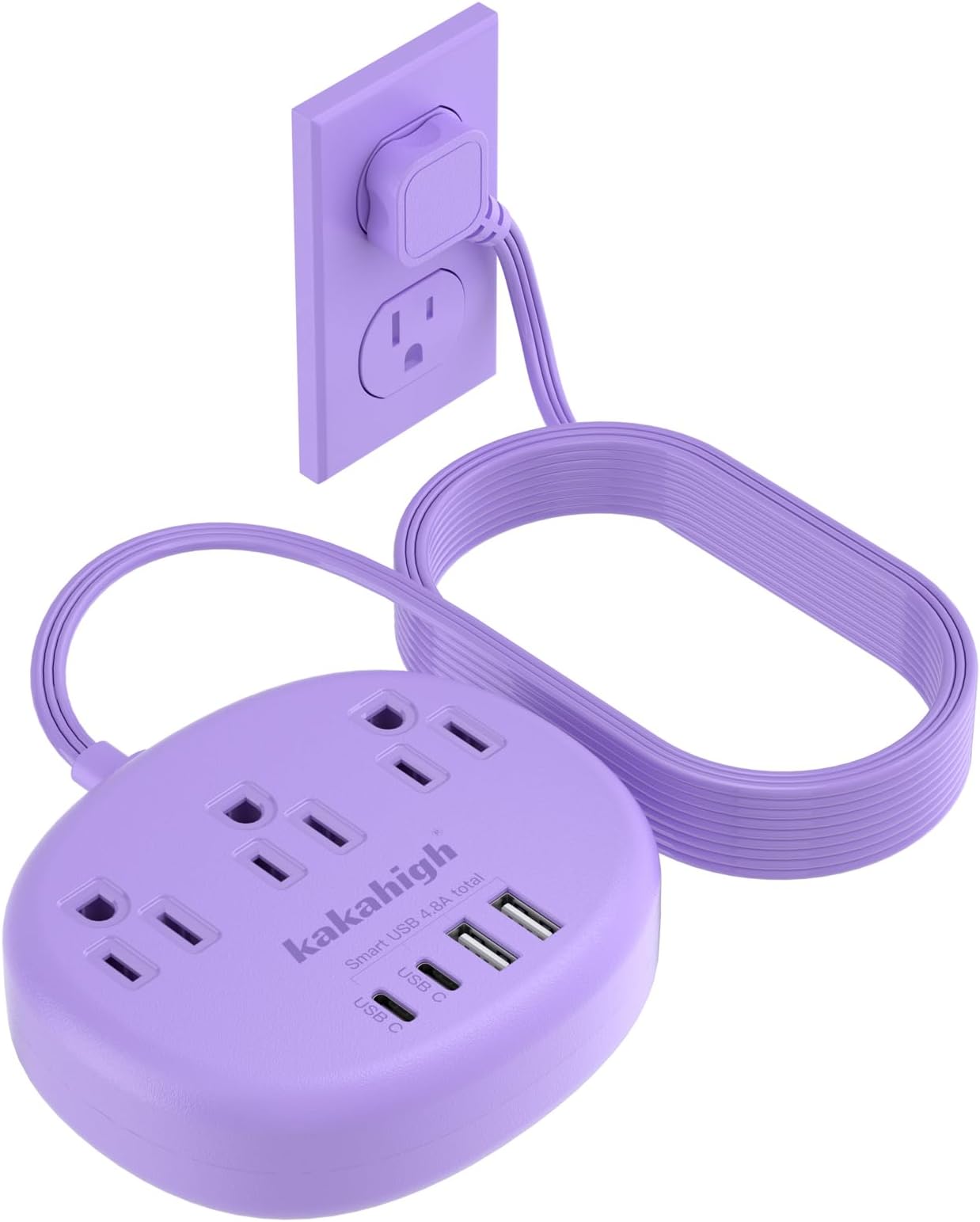 Amazon.com: 6 USB(3 USB C) Purple Travel Power Strip- 5Ft Purple ...
