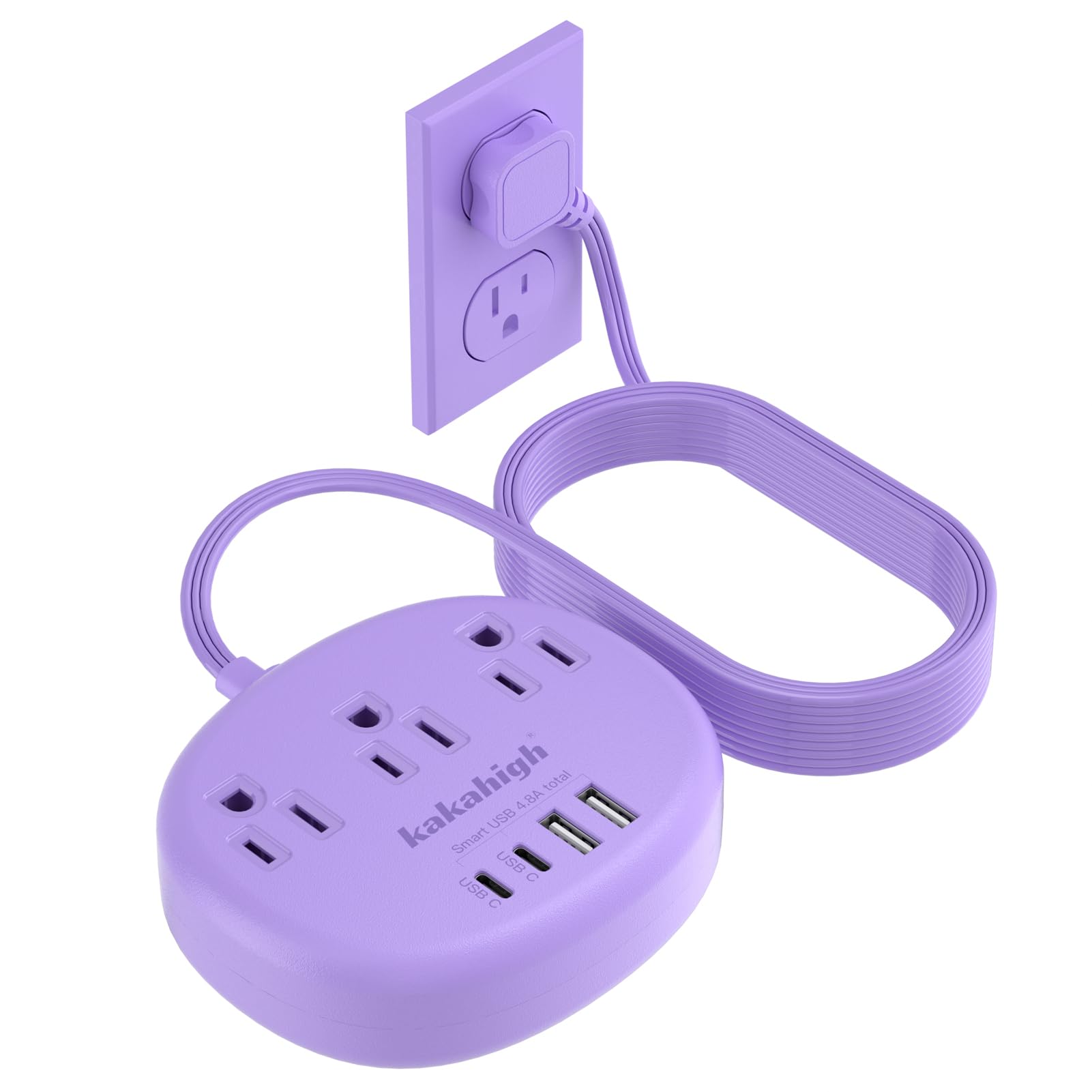 Amazon.com: Purple Extension Cord - 10 FT Flat Extension Cord, 1625W ...