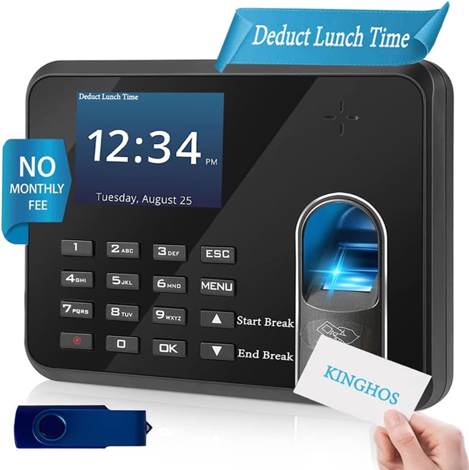 Amazon.com: KINGHOS Free Software Fingerprint Time Clock,Time Clocks ...