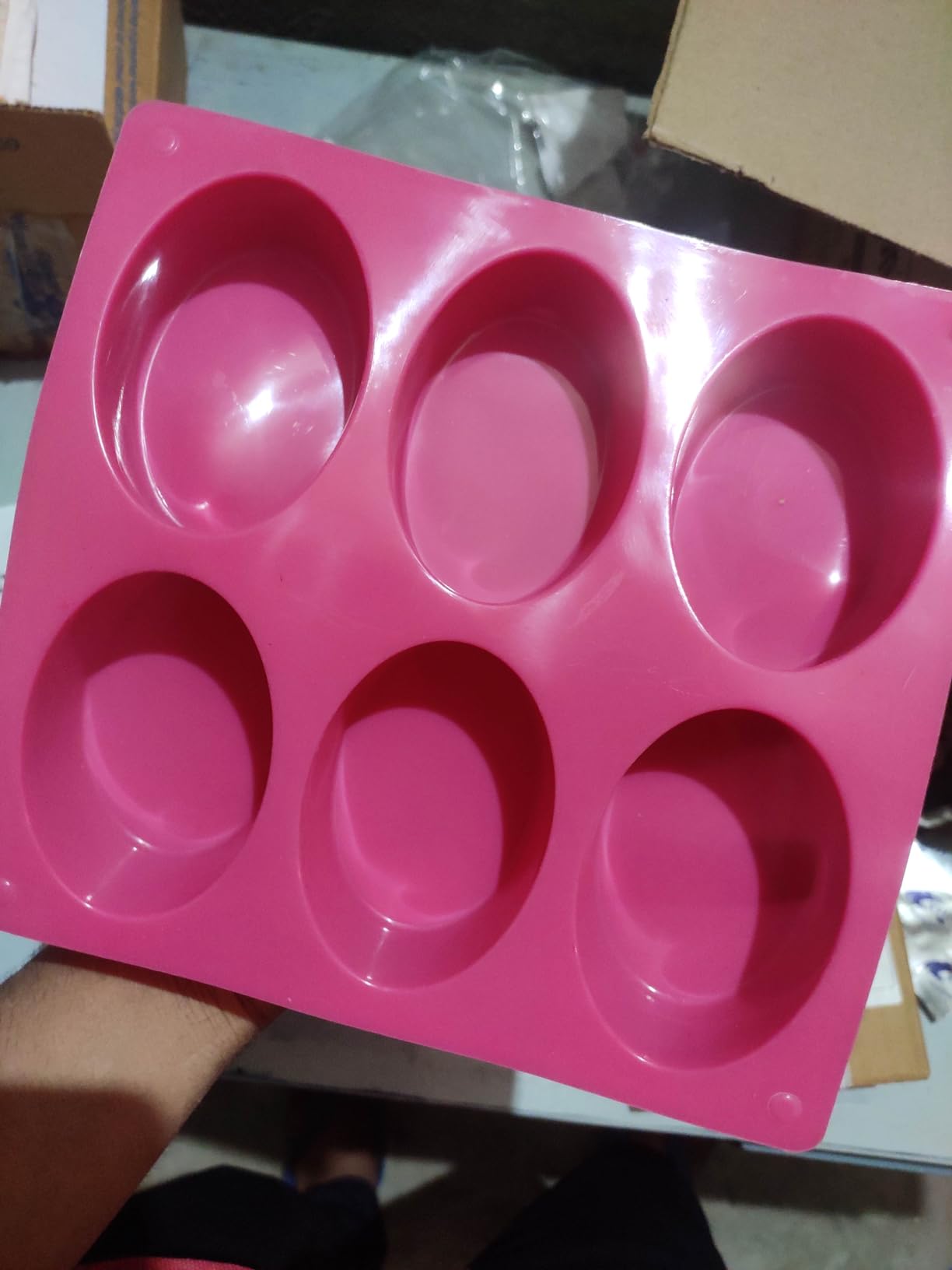 Leawall 6-Cavity Oval Silicone Mold, 1pc Oval Molds for Making Handmade ...