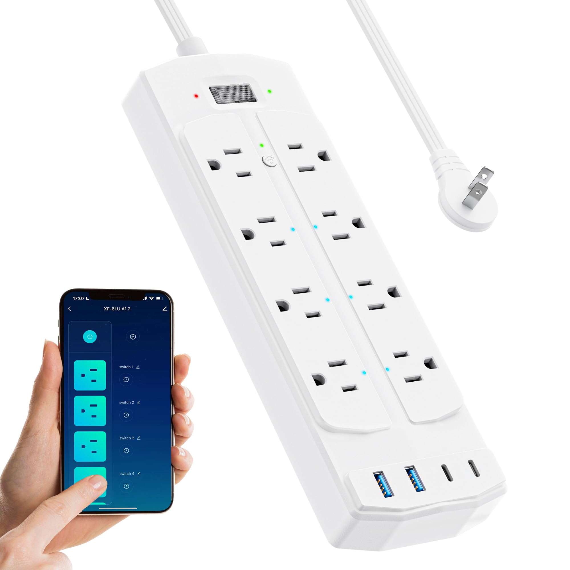 Amazon.com: 2 Prong Smart Plug Power Strip, Yozisital 2 Prong to 3 ...