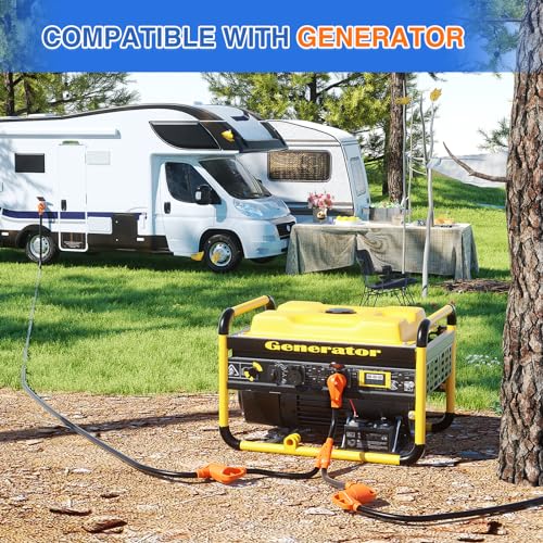 Snapklik.com : 50 Amp To 30 Amp RV Y Splitter Adapter Cord 50A Male Plug To Two 30A Female ...