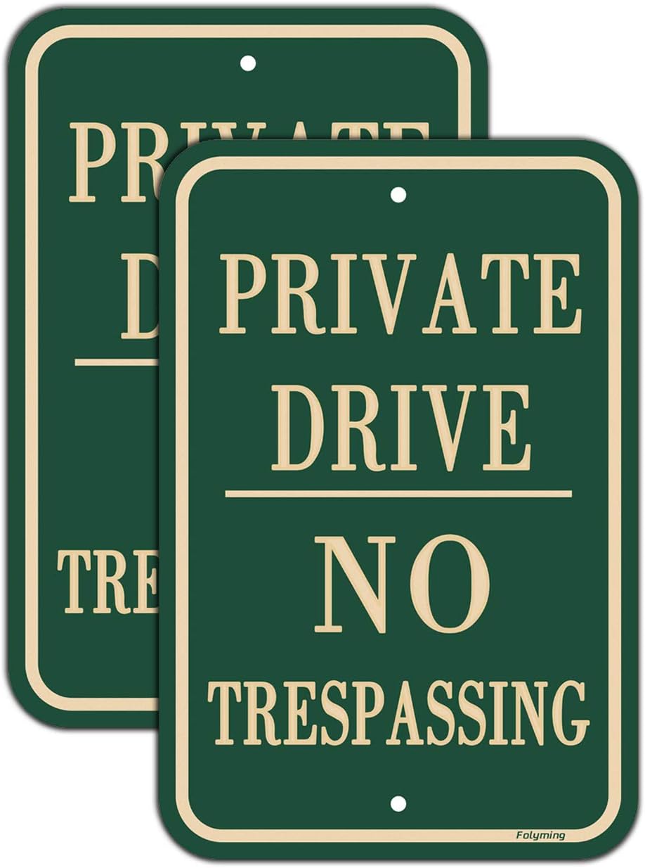 Amazon.com: 2 Pack Private Drive No Trespassing Signs 12 x 18 Inches ...