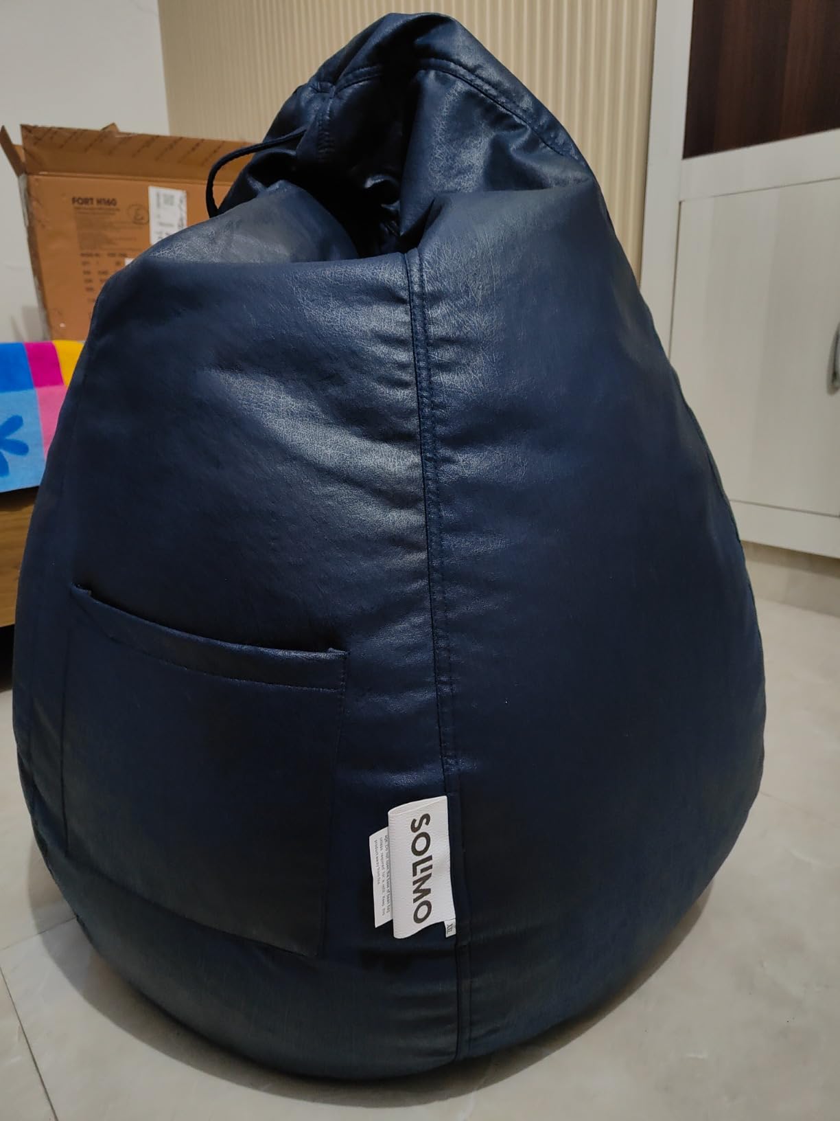 Amazon Brand - Solimo Premium Faux Suede Bean Bag Combo with Footrest ...