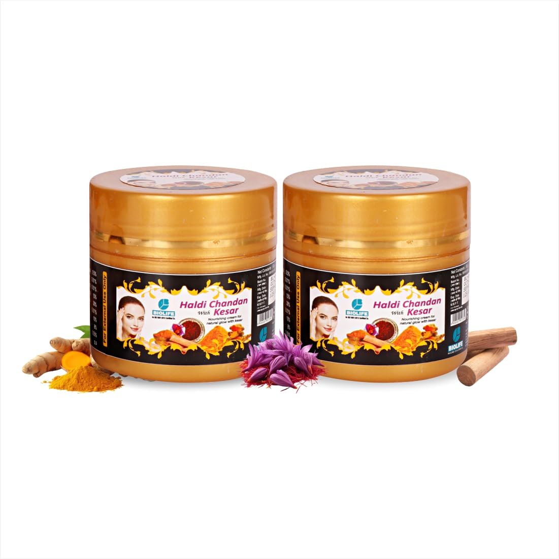 Biolife Haldi Chandan with Kesar Nourishing Cream 50Gm (Pack-2 ...